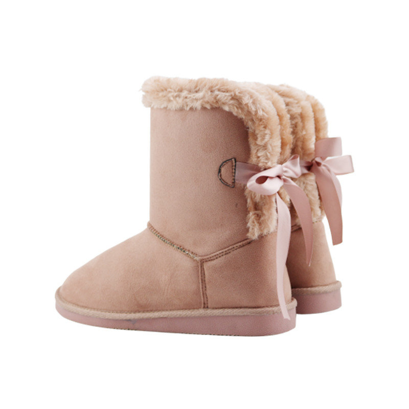 women snow boots satin bow fashion warm winter boots