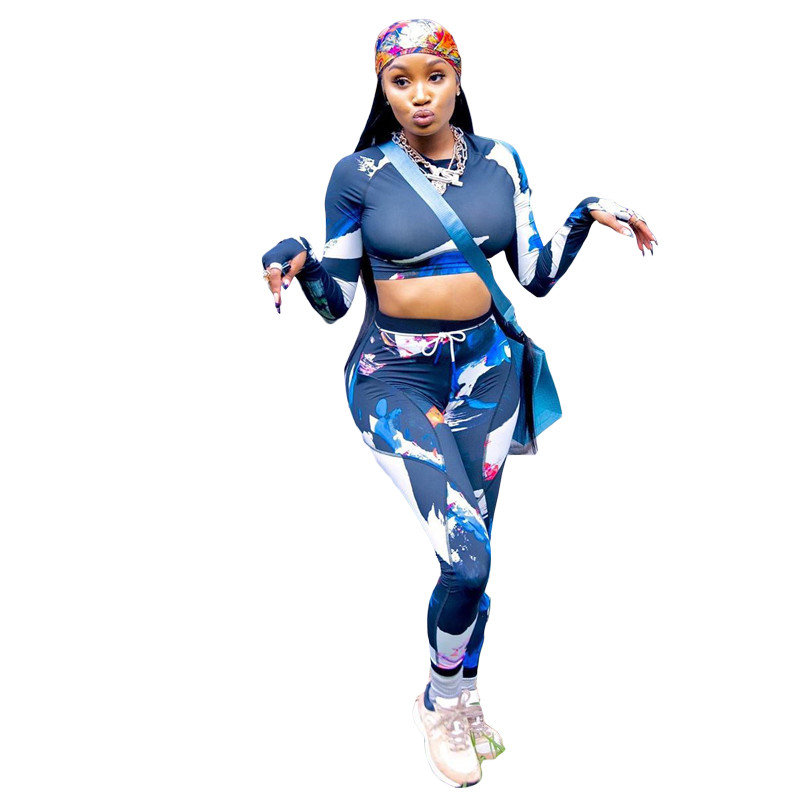 Wholesale gym workout sports sets women tight breathable yoga set fitness long sleeve 2 piece sportswear