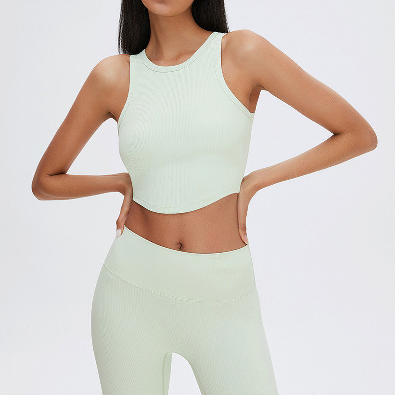 2022 new fashion yoga vest activewear women sports bra solid color fitness yoga clothing detachable chest pad