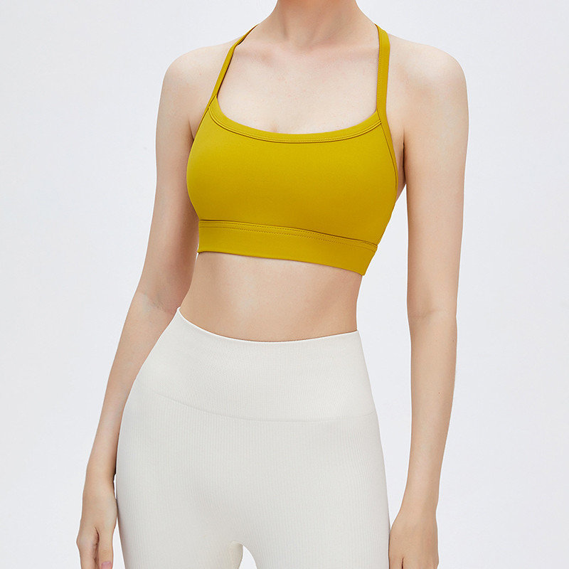 Wholesale Women support yoga sports bra Y Back simple Fitness clothing running Workout Activewear solid color Crop Tops