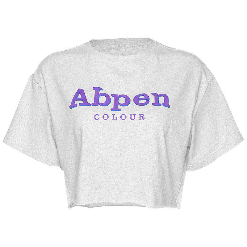 Custom Women Short Sleeve T Shirt Loose Fit Cropped Tee  Ladies Sexy Crop top tee shirts supplier