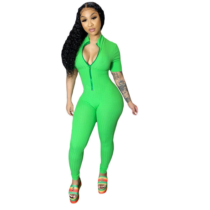 Custom Women Workout Clothing sexy yoga set Fitness Sportswear short sleeve jumpsuits