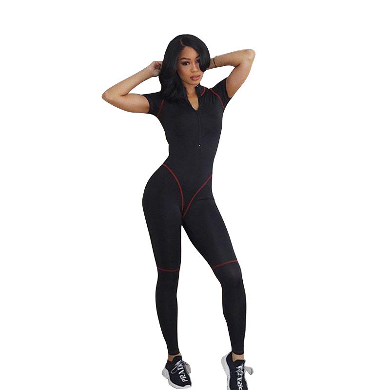 women V-neck short sleeve yoga fitness sports set gym jumpsuit one piece yoga sets