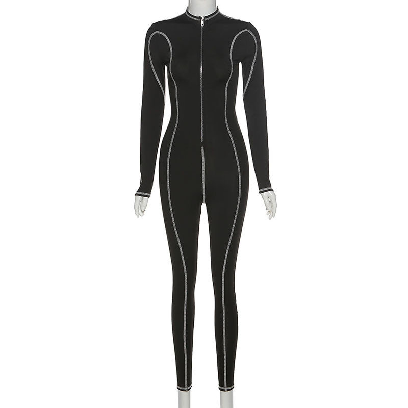 One Piece Stripe  Long Sleeve Sexy Women Long Pants Jumpsuit Fashion Women sportswear