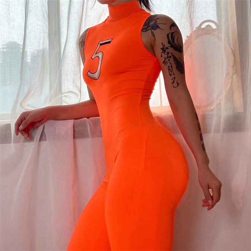 Wholesale High quality sleeveless trousers casual sportswear jumpsuit back-zipper gym yoga suit in stock
