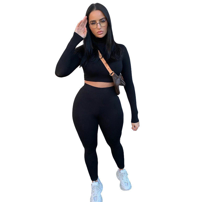 Custom Elastic High Waist Women Sports Long Sleeve streetwear Yoga Sets  ladies Sportswear