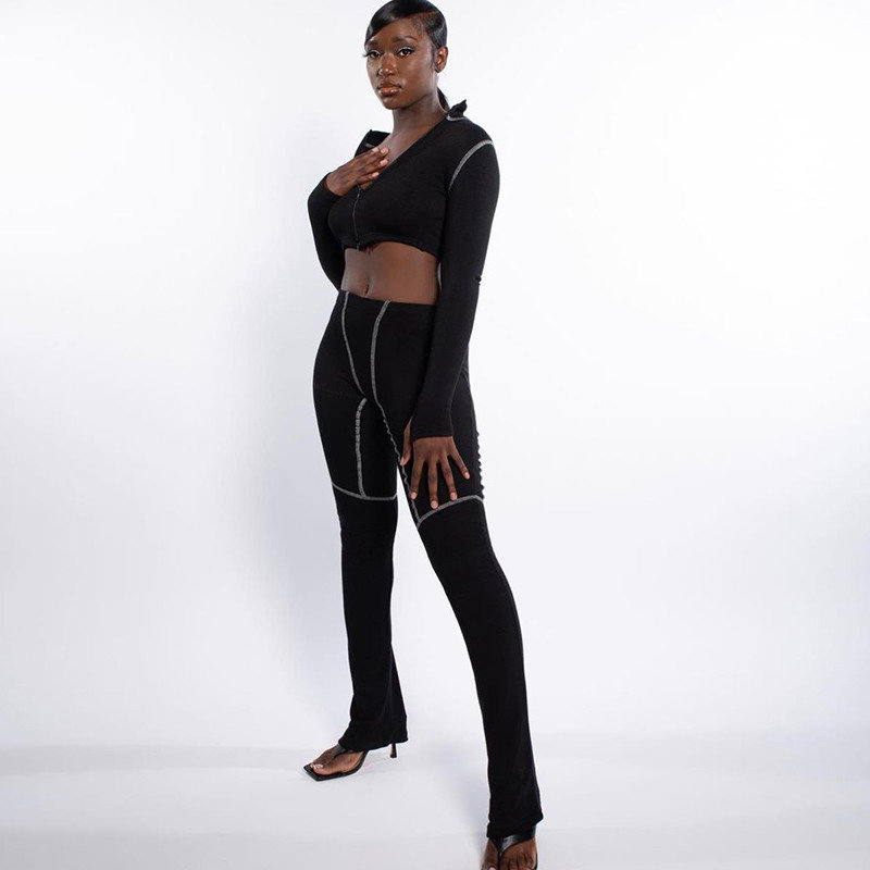 Hot sale Woman Seamless Workout fitness clothes High Waist Long Sleeve Sports Legging Sets Two Pieces Yoga Wear