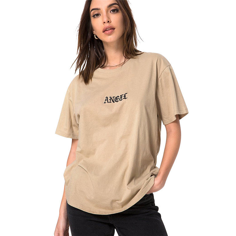 new design women T-Shirt Streetwear Casual Loose Tops  fashion letter Tees
