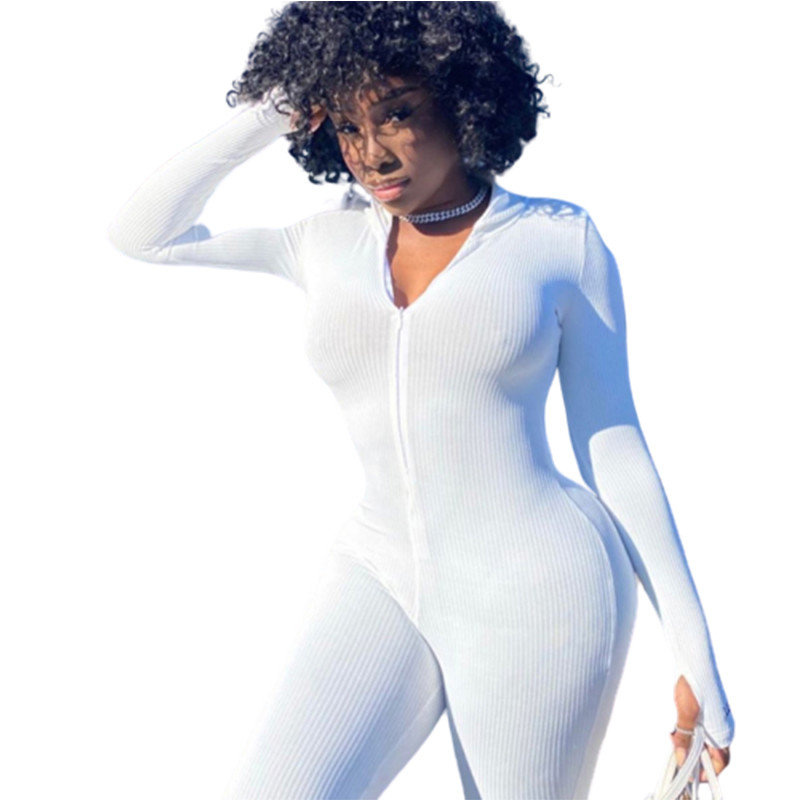 Front Zipper Bodycon Short Pants Ribbed Knitted Fitness clothing Women Jumpsuit Shorts yoga set