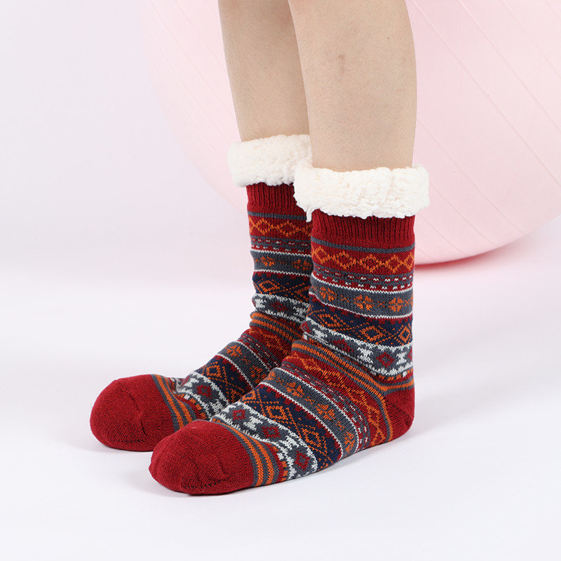 female soft skin-friendly socks antiskid colorful stripe patchwork color socks comfortable casual socks