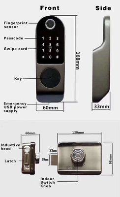 Smart Lock RFID Lock Black color with 1000 User Capacity and Dual Circuit System for Easy Access Control