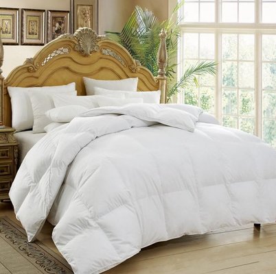 OEM 100% Cotton White Duck Down Feather Quilt / Duvet / Comforter with Baffle Box Walls supplier