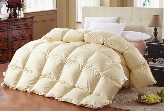 Washing Goose Down Cotton Quilt / Hotel Soft Comforter Box Quilting with Satin Piping supplier