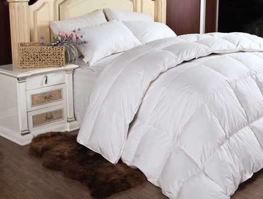 Customized Luxury Double Stitched Down Feather Quilt for Adults with White Goose Feather supplier