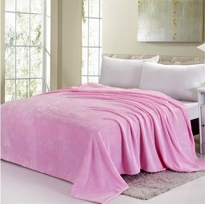 Blue / Pink Colorful Coral Custom Fleece Blankets , Polyester Soft Kids Fleece Blanket supplier