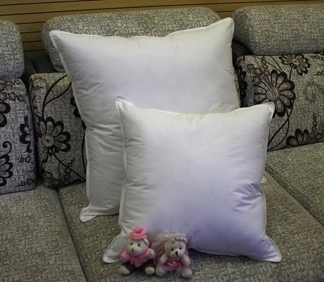 2cm - 4cm White Duck Feather Cotton Cushion Inserts Double Stitched Piping for Home / Hotel supplier