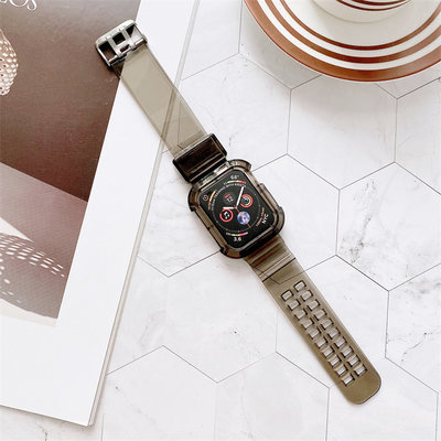 Amazon Clear Hot Selling Rubber Watch Strap For Apple Watch iWatch Band Series 6 5 4 3 2 1 Se Full Shockproof Bumper Case