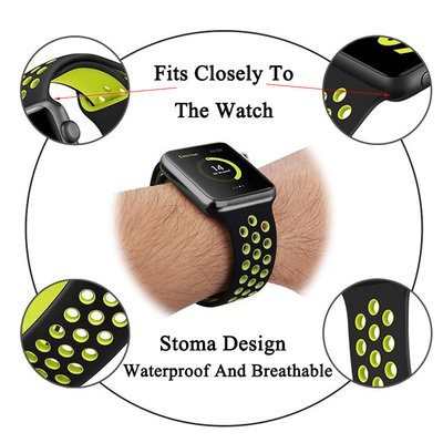 Silicon/Rubber Watch Band For iWatch 7 Series 6 5 4 3 2 1 Dual 40mm 44mm Sport Silicone Watch Strap For Apple Watch 7 41mm 45mm