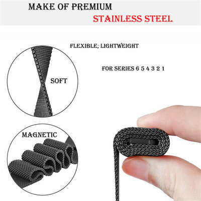 iWatch Stainless Steel Loop Magnetic Wrist Band Milanese Mesh Steel Watch Straps For For Apple Watch Se 6 5 4 3 2 1