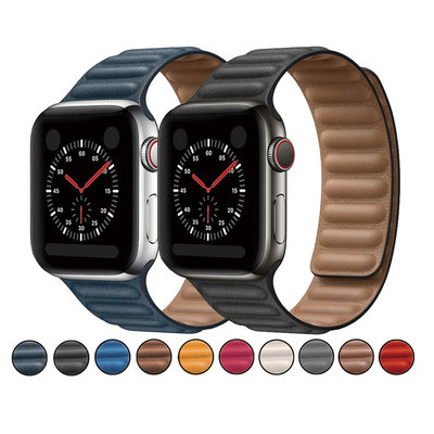 Leather Drop Shipping Correas Watch Bands Colorful Magnetic Leather Strap Link Buckle Solo Original For Apple Iwatch 7 41mm 45mm