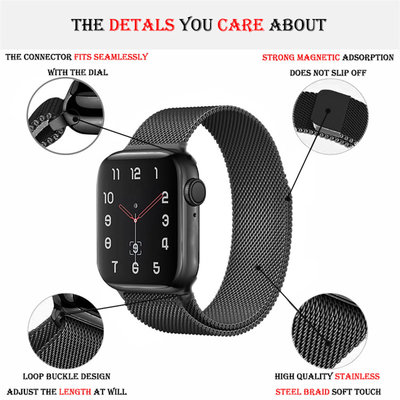 Stainless Steel Drop Shipping Stylish Mesh Magnetic Milanese Loop Stainless Steel Watch Band For Apple Watch Strap Series6 5 4 3 2 1 38/40/42/44