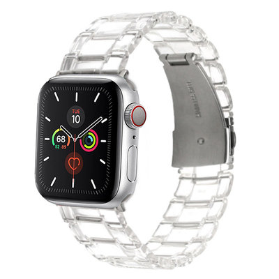 Resin Stylish Watchband For Apple Watch 6 5 4 Band Strap 42mm 38mm Transparent For Iwatch Series Se 3 Watch Band 2 44mm 40mm