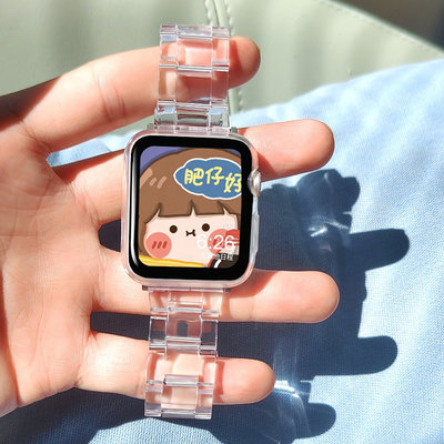 Resin Stylish Watchband For Apple Watch 6 5 4 Band Strap 42mm 38mm Transparent For Iwatch Series Se 3 Watch Band 2 44mm 40mm