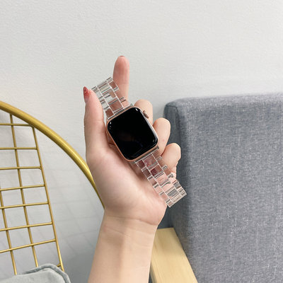 Resin Stylish Watchband For Apple Watch 6 5 4 Band Strap 42mm 38mm Transparent For Iwatch Series Se 3 Watch Band 2 44mm 40mm