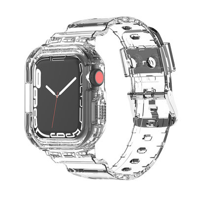 Factory Direct Sale Watch Band Glacier Integration Plastic Watch Band +case For Apple Watch 7 Series 41mm 45mm