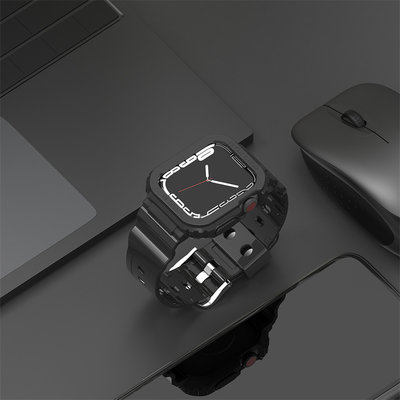Factory Direct Sale Watch Band Glacier Integration Plastic Watch Band +case For Apple Watch 7 Series 41mm 45mm