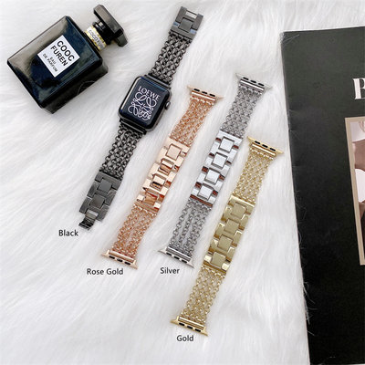 Stainless Steel 2022 New Water Strap Watchbands Stainless Steel Metal Steel Watch Band For Apple Watch Series 6 5 4 3 2 1 Se 38 40 42 44mm