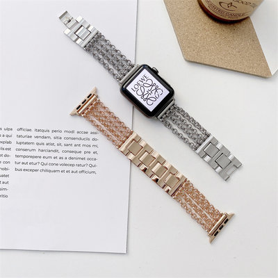 Stainless Steel 2022 New Water Strap Watchbands Stainless Steel Metal Steel Watch Band For Apple Watch Series 6 5 4 3 2 1 Se 38 40 42 44mm
