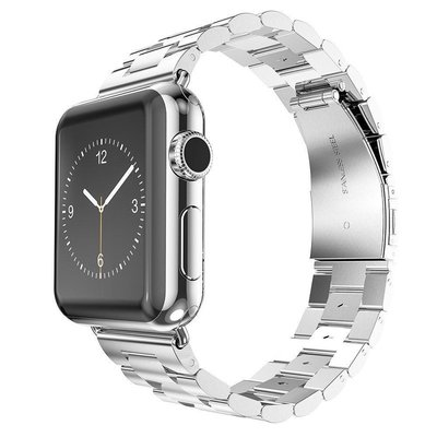 Stainless Steel For Apple Watch Stainless Steel Band 42mm 44mm Three Link Metal Wrist Strap Strap For iWatch 7/6/5/4/3/2/1/ Smartwatch Band