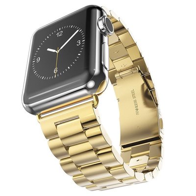 Stainless Steel For Apple Watch Stainless Steel Band 42mm 44mm Three Link Metal Wrist Strap Strap For iWatch 7/6/5/4/3/2/1/ Smartwatch Band