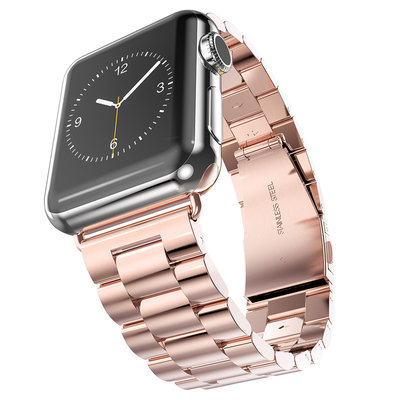 Stainless Steel For Apple Watch Stainless Steel Band 42mm 44mm Three Link Metal Wrist Strap Strap For iWatch 7/6/5/4/3/2/1/ Smartwatch Band