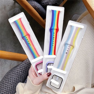Fashion/Luxury Popular Silicone Watchband For Iwatch Apple Watch Rubber Adjustable Sport Strap 38/40mm 42/44mm Watch Strap