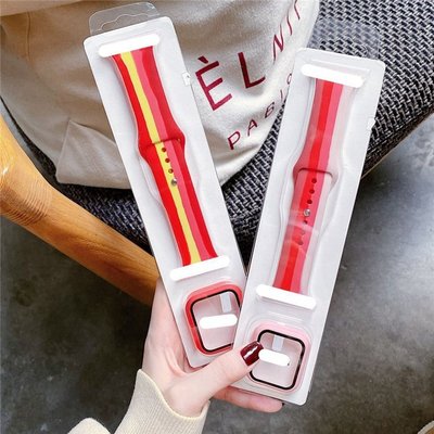Fashion/Luxury Popular Silicone Watchband For Iwatch Apple Watch Rubber Adjustable Sport Strap 38/40mm 42/44mm Watch Strap