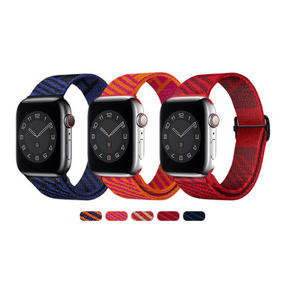 Fashion Watch Strap 40 Nylon Braided Solo Thread Elastic Watch Band 42 44mm Smart Sliding Buckle H Style Strap For Apple iwatch Se 7654321