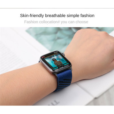 Fashion Watch Strap 40 Nylon Braided Solo Thread Elastic Watch Band 42 44mm Smart Sliding Buckle H Style Strap For Apple iwatch Se 7654321