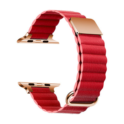 Best Fashionable Luxury Durable Luxury Genuine Leather Smart Watch Strap Watch Buckle Watch New Arrival Magnet Bands Chains For Apple Watch Iwatch 38 40 42 44 mm