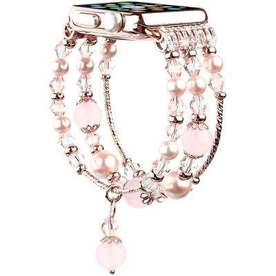 Hot Sale Fashionable Pearl Strap Elastic Watch Bands For Se 6 5 Series 7 Apple Watch Band Jewelry Wrist Strap 4 3 For Iwatch Women Bling Wristband