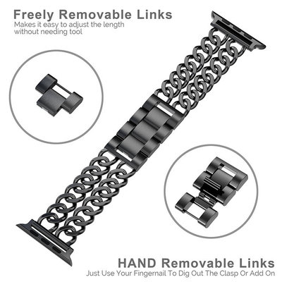 Luxury Stainless Steel Watch Band Stainless Steel Metal Strap For Apple iWatch Replacement Watch Band 40mm 44mm 45mm