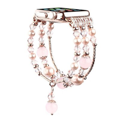 Fashionable Luxury Stretch Bead 45MM Elastic Natural Agate Watch Strap 38MM 44MM Watch Strap Replacement Beaded Bands For Apple Watch Strap Band