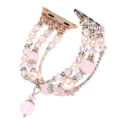 Fashionable Luxury Stretch Bead 45MM Elastic Natural Agate Watch Strap 38MM 44MM Watch Strap Replacement Beaded Bands For Apple Watch Strap Band