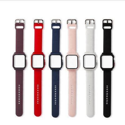Fashionable Watchband 2 in 1 New Sport Watch Band Strap 40mm Correa Silicone Watch Bands Protector Case For Apple Watch All Series