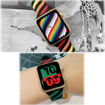 Fashionable Custom Watch Strap Silicone Rainbow Watch Band Strap Replacement Band For Iwatch 6 5 Se Watch Band 38mm 42mm 40mm 44mm