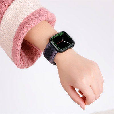 Fashionable Watch Strap For Apple Watch Adjustable Braided Nylon Watch Band Buckle Solo Strap With Stainless Steel Buckle Straps