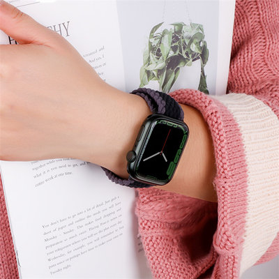 Fashionable Watch Strap For Apple Watch Adjustable Braided Nylon Watch Band Buckle Solo Strap With Stainless Steel Buckle Straps