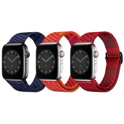 Fashionable Two Color Nylon Braided Watch Strap Band For Women Men 38/40/41mm 42/44/45mm Watch Replacement Strap For Band 1/2/3/4/5/ Apple iWatch 6/7/se