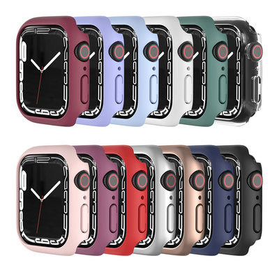 Protective PC 41mm Case 45mm For Apple Watch SE Cover Series 7 Hard PC Shell For Iwatch Frame Bumper